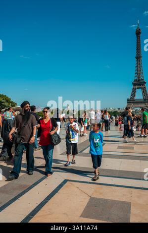 Paris, France, Street Scene, Crowd People, Tourist Family Walking, the ...