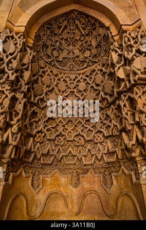 Carved stone decorations of the mihrab of Great Mosque of Divrigi aka ...