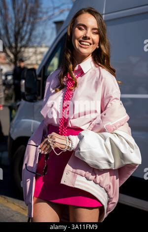 Milano, Italy. 27th Feb, 2025. Miss Keta at the Blumarine fashion show ...