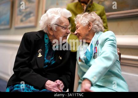 (left to right) WWII veterans Ruth Bourne, Marie Scott, Dorothea Barron ...