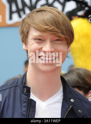Calum Worthy arriving at the premiere of Sony Pictures' 'The Angry ...