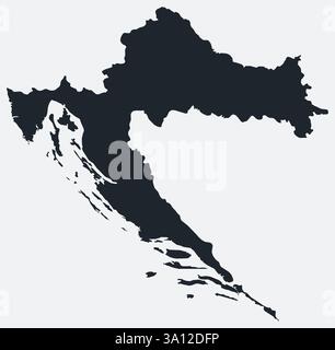 Croatia map. Blank vector map of the country with regions. Borders of ...