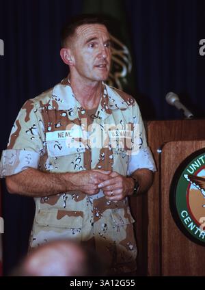 US Marine Corps Brigadier General (BGEN), Hayes, presents the Marine ...