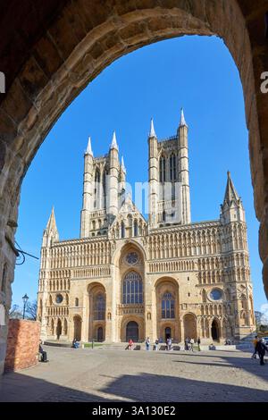 The West Front of Lincoln Cathedral is a grand medieval façade ...