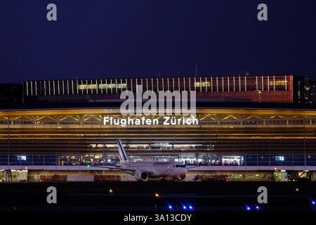 RECORD DATE NOT STATED Zurich Airport in the early night light ...