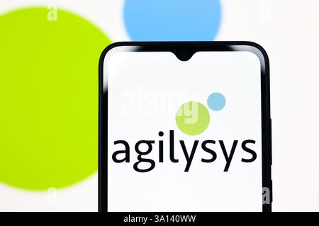 In this photo illustration, an Agilysys logo is seen displayed on the ...