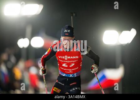 Martin Uldal of Norway competes in the men's 10 km sprint competition ...