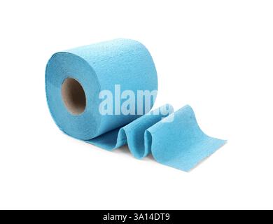 Light blue toilet paper roll isolated on white Stock Photo - Alamy