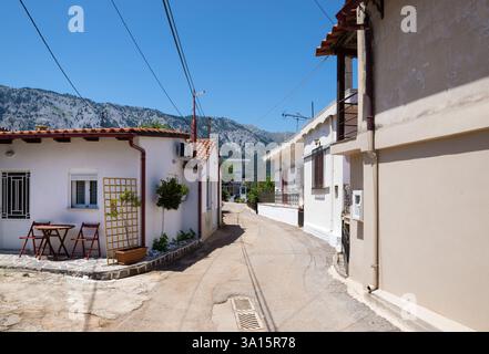 Architecture in the pretty Vlahia village, North Evia, Greece Stock ...