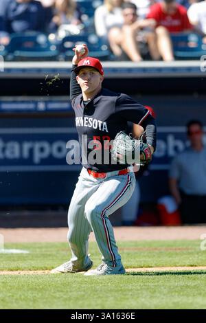 New York Yankees' Paul Goldschmidt follows the flight of his RBI triple ...