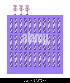 Modern communication hub building with antennas 2D line object Stock ...