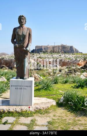 Statue of Cleobulus of Lindos, Greek poet and a native of Lindos ...