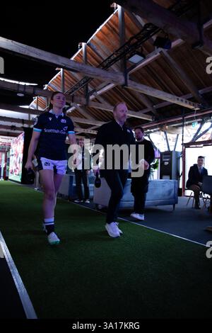 Scotland head coach Bryan Easson and Rachel Malcolm during a squad ...