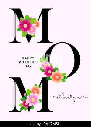 Love you mom Mother's Day card vector Stock Vector Image & Art - Alamy