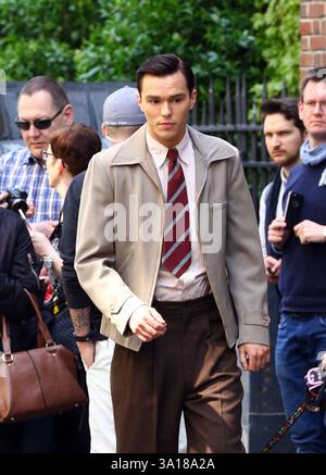 Actor Nicholas Hoult on the set of the new movie 'Rebel in The Rye' on ...