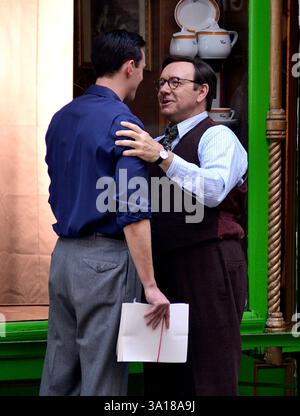 Actors Kevin Spacey (L) and Nicholas Hoult on the set of the new movie ...