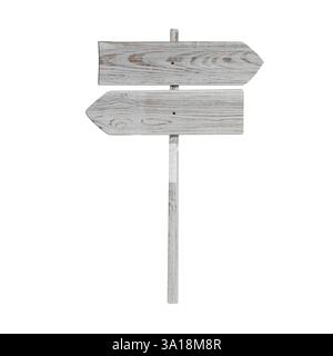 Wooden pointer with arrow-shaped board on white background Stock Photo ...