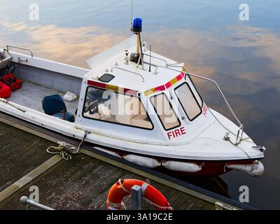 Lifeboat moored on the River Clyde incase of emergency Stock Photo - Alamy