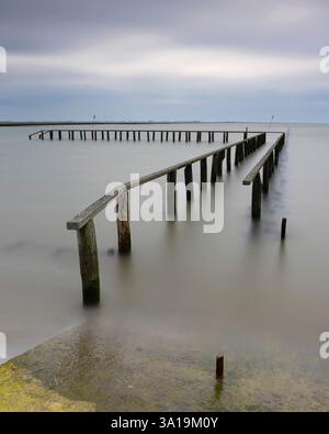 Panoramic image of Wadden Sea against sky, North Frisia, Germany Stock ...