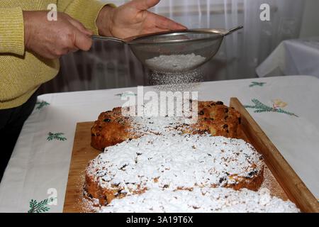 Christmas Stollen Are Sprinkled With Powdered Sugar Stock Photo - Alamy