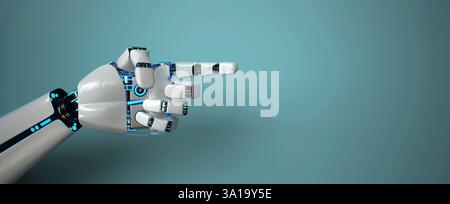 Robot hand points the direction. 3d illustration Stock Photo - Alamy