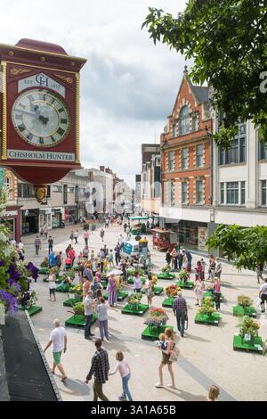 Market square wheelbarrows display Stock Photo - Alamy