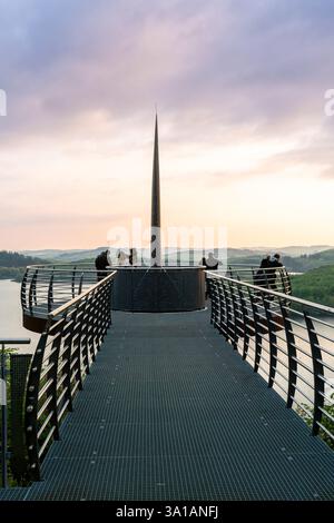 Biggeblick viewing platform at the Biggetalsperre dam in the ...