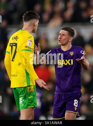 Norwich City's Ante Crnac (left) and Bristol City's Haydon Roberts ...