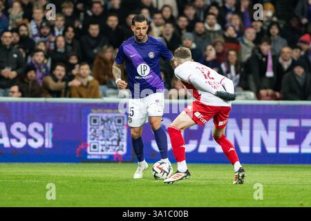 Aaron Donnum of Toulouse during the French championship Ligue 1 ...