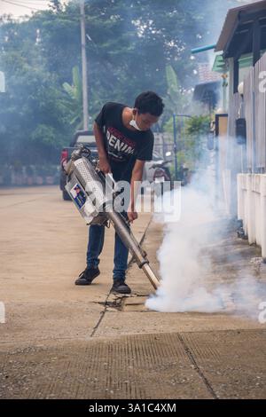 Bangkok, Thailand - July 3, 2016 : Unidentified people fogging DDT ...