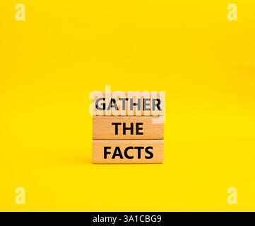 Gather the facts symbol. Wooden blocks with words Gather the facts ...