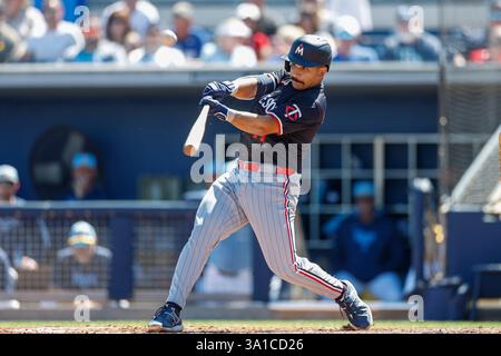 Minnesota Twins' Mickey Gasper (11) bats during the third inning of a ...