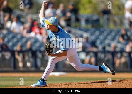 Minnesota Twins pitcher Eric Orze throws during a baseball game against ...