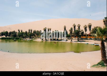 Ica Region, Peru - dec 2, 2024 Oasis- Huacachina, a village in ...