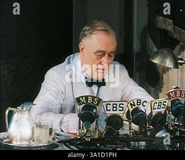US PRESIDENT FRANKLIN ROOSEVELT giving his declaration of war against ...