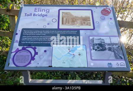 Tourist information board at Eling Toll Bridge, Eling, Totton ...