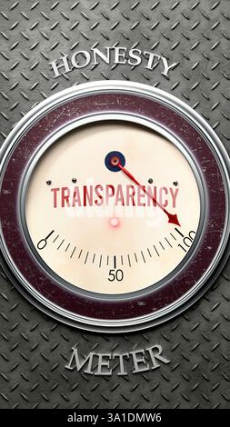 Honesty and Transparency that is hitting a full scale, showing a very ...