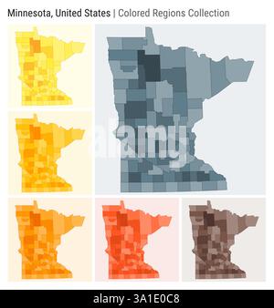 Map of Minnesota with counties. Simple state border map with county ...