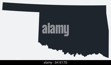 Oklahoma map. Blank vector map of the US state with counties. Borders ...
