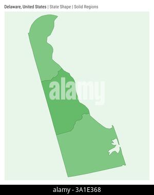 Delaware, United States. Simple vector map. State shape. Solid style ...