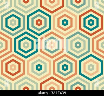 Seamless mosaic background. Bold stacked rounded hexagons mosaic cells. Hexagonal cells ...