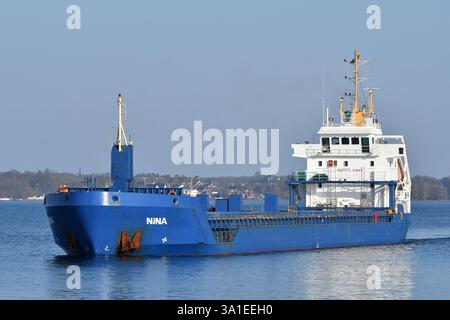 General Cargo Ship NINA at the Kiel Canal / Fjord Stock Photo - Alamy