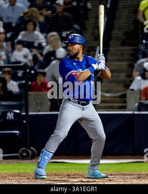 Toronto Blue Jays' Anthony Santander (25) hits a single RBI during the ...