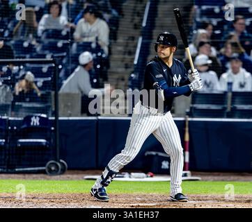 New York Yankees' J.C. Escarra follows the flight of his RBI single off ...