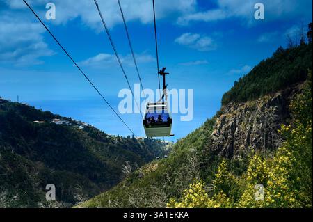 Funchal cable car nearing Monte Station, Madeira, Portugal, funchal ...