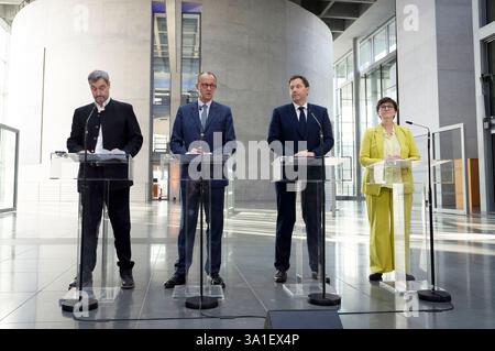 Saskia Esken, Friedrich Merz und Lars Klingbeil in der 2. Sitzung des ...
