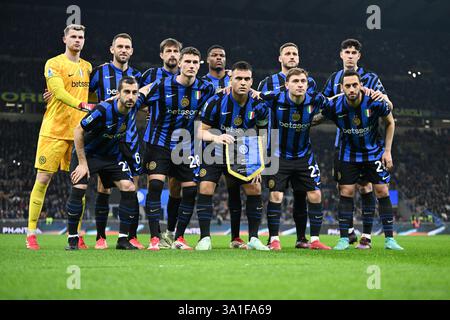 Lineup of FC Inter in action during the Italian Serie A football match ...