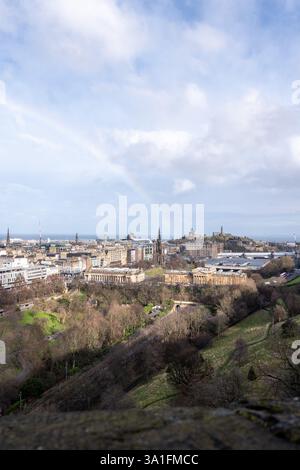 Rainbow over the Edinburgh Skyline Stock Photo - Alamy