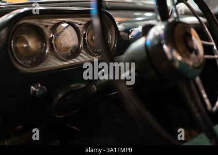 Dashboard Dials in an Antique American Car Stock Photo - Alamy