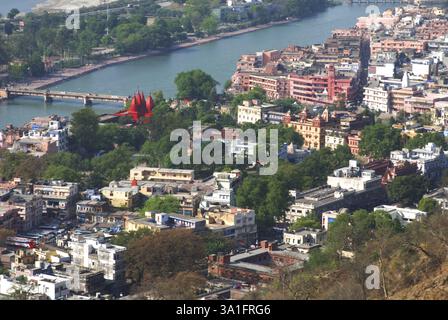 Aerial view of Har Ki Pauri, Haridwar, Uttar Pradesh, India, Asia Stock ...